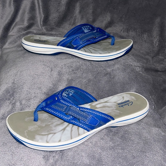 Clarks | Shoes | Clarks Collection Blue Sandals Womens Size 8 | Poshmark